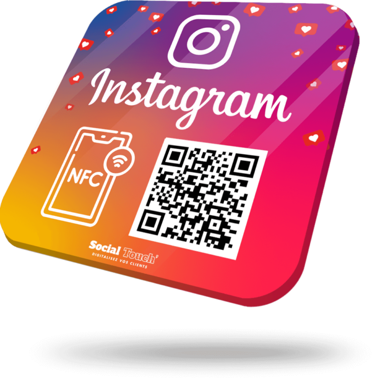 Social Touch : Plaque Instagram NFC et QR CODE