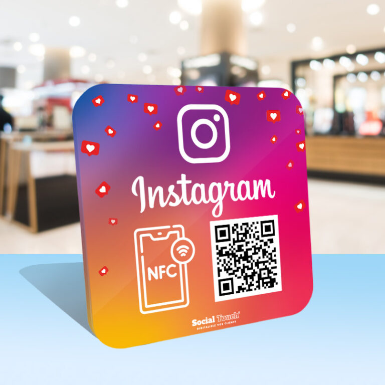 Social Touch : Plaque Instagram NFC et QR CODE